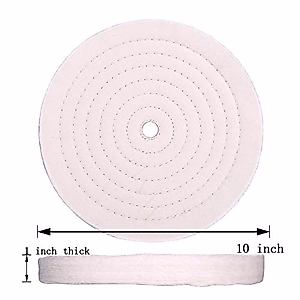 Extra Thick 10 inch Fine Cotton Buffing Polishing Wheel （70 Ply） for Bench Grinder with 3/4'' Arbor Hole,1 Pack