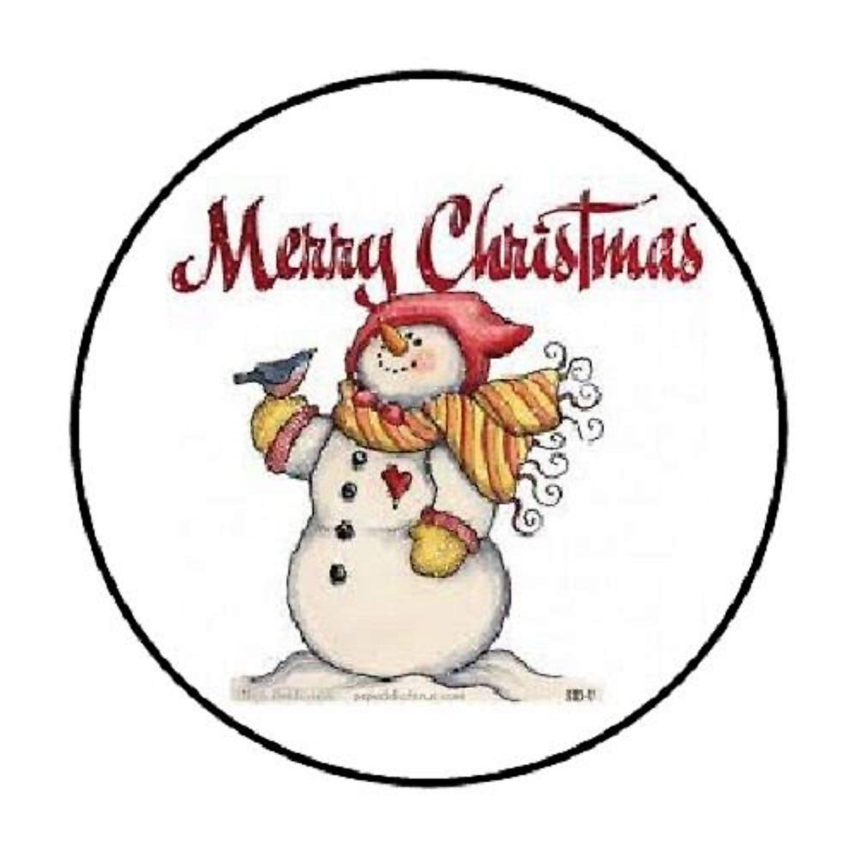 Special Pack 48 Merry Christmas Snowman Envelope Seals Labels Stickers 1.2" Round #CUAS
