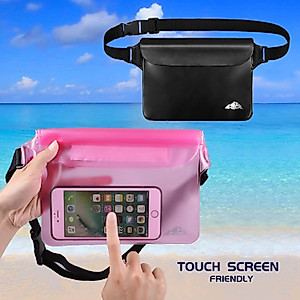 HEETA Waterproof Pouch Screen-Touch Sensitive Waterproof Dry Bag with Adjustable Waist Strap Bundle with Fish Scale with LCD Display, Digital Portable Hanging Scale Luggage Scale with Measuring Tape