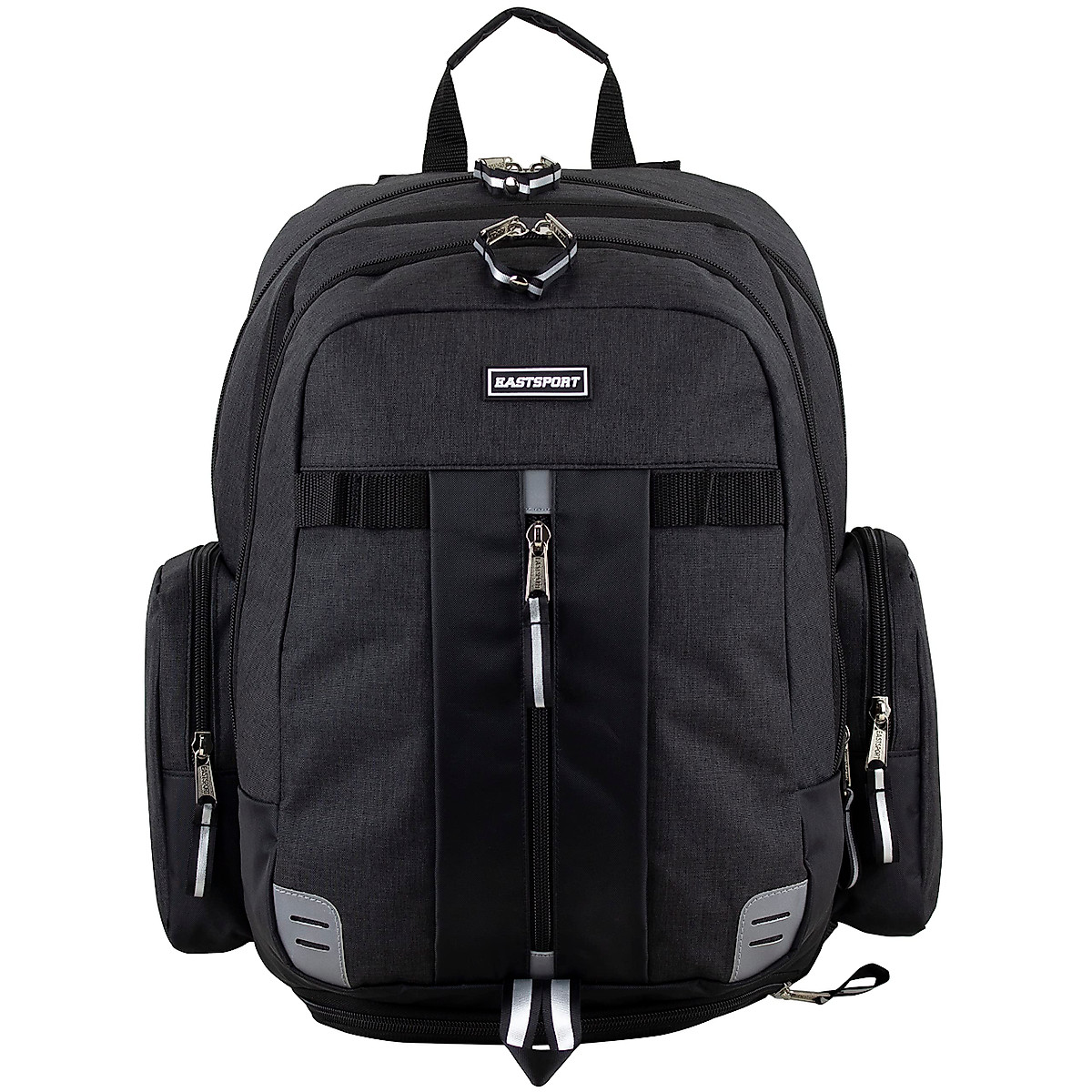 Eastsport Oversized Expandable Backpack with Removable EasyWash Bag, RECYCLED MATERIAL - Dark Grey Chambray