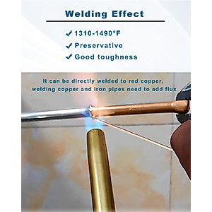 10 Rods Copper Brazing Rod 15.7", Low Temperature Welding Rod, Welding Consumables with Good Liquidity for Welding Refrigerator, Air Conditioner Copper Pipes, Copper Products… B09C3S9KRG