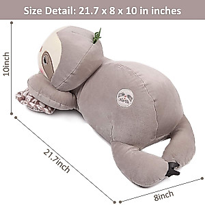 ARELUX 22in Stuffed Sloth Plush Animal Pillow,Soft Koala Plushie Hugging Pillow Doll Toy Accompany Plush for Friends Family Birthday,Suit for Sofa Chair Bed