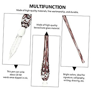 MAGICLULU Glass Signature Pen 2pcs Glass Dip Pen Japan Gifts Quill Pen Set Colored Ink Pens Calligraphy Pen Ink Dip Pen Color Ink Pen Drawing Pen Office Stationery Dip in Water Black Brush