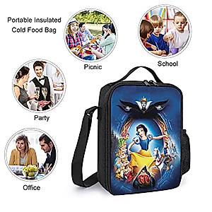 oqatdsn Sn-ow White And The Seven Dw-arfs Backpack Teen Boys And Girls with Lunch Box Pencil Case 3 in 1