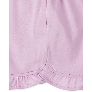 The Children's Place baby girls The Children's Place Unisex Basic Everyday, 100% Cotton, Shorts Casual Pants, Blue Coral/Pink Sand/Rainbow Stripe/Windflower - 4 Pack, 3-6 Months US