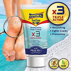URIEL Foot Cream Stocking Stuffers, Christmas gift, Cream for Dry Cracked Heels Treatment, Dry Feet Treatment Lotion for Women and Men, Soothing and Quick Absorbing Cracked Heel Repair