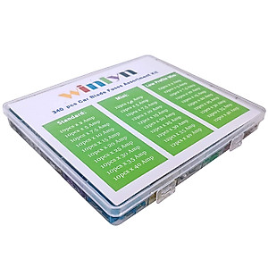 340 Pcs Assorted Standard & Mini & Low Profile Mini Auto Car Truck Blade Fuses Set- 2A 5A 7.5A 10A 15A 20A 25A 30A 35A 40A-ATC/APR/ATO+ATM Mini Automotive Replacement Fuse Assortment Kit w/A Puller