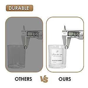 CONNOO 15 Pack 7 OZ Clear Candle Jars with Bamboo Lids for Making Candles, Thick Glass Candle Jars Empty Jars in Bulk with lids - Dishwasher Safe