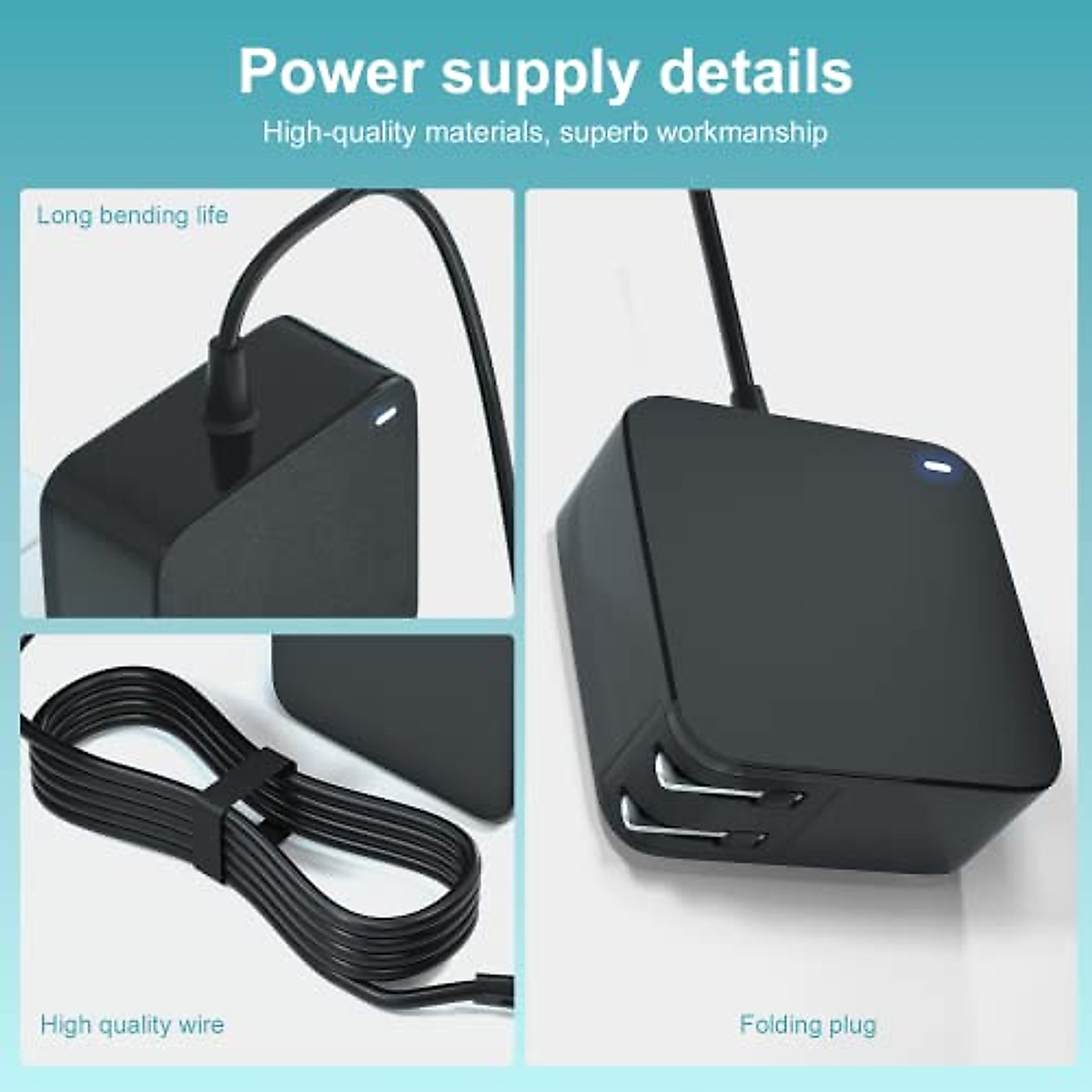 Eaneey 65W Laptop Charger for Asus Vivobook Q504U Q302L X540S X553 x540 UX330 UX330U UX360 UX360C UX305 ZenBook Adapter Power Cord Flip TP401C TP401NA TP410 TP410U TP412F TP412U TP501 TP501U TP501UA