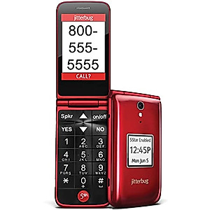 Jitterbug 8 GB Flip Cell Phone - Red