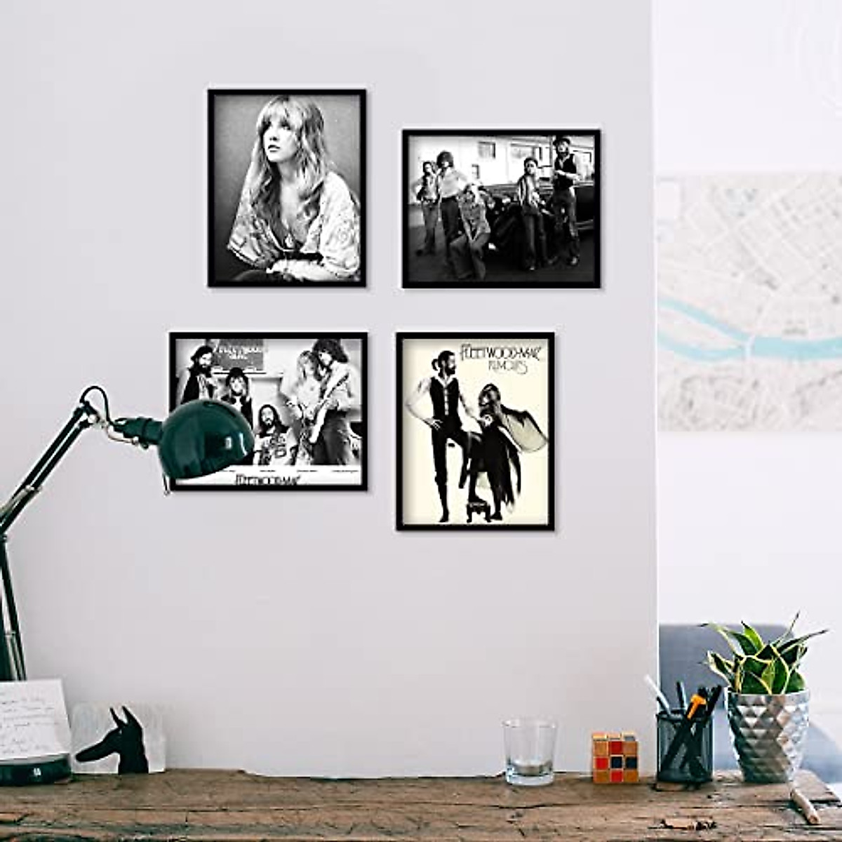 YAGELIXIANG Band Posters - Set of 4 Panels Unframed Vintage Canvas Prints Cool Wall Art 8*10" Music Posters Inspirational Wall Art Gifts for Men Women Music And Rock N Roll Fans