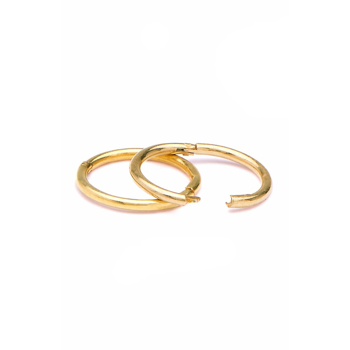 Gold-Tone 925 Sterling Silver Nose Ring Hinged Hoop 3/8" 9.5mm 18G