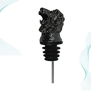 Bottle Spout Wine Stopper Pourer Reusable Bottle Stopper Wine Spout Pourer Bottle Toppers for Stainless Steel Wine Pourer Lion Wine Stopper Glass Animals Wine Bottle Bracket
