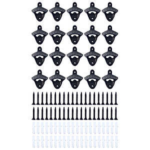 XMSound 20PCS Cast Iron Wall Mount Bottle Openers, Mounting Hardware Included, Vintage Rustic Bar