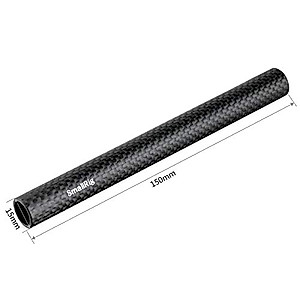 SmallRig 15mm Carbon Fiber Rod for 15mm Rod Support System (Non-Thread), 6 inches Long, Pack of 2-1872