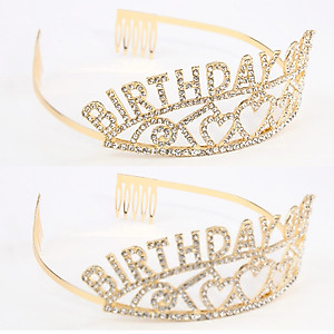 CAVETEE Birthday Queen Tiara and Sash- Birthday Tiara and Sash Birthday Party Favors Birthday Decorations for Women（Multi Color Letter）