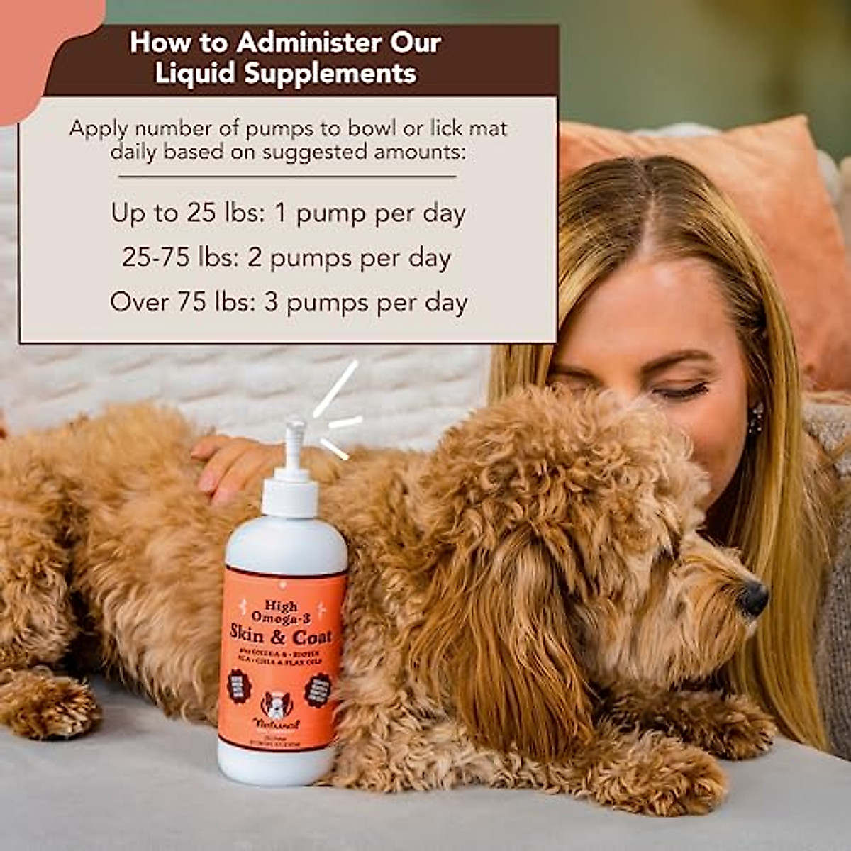 Natural Dog Company Skin & Coat Oil (16 oz.), Supports Skin Health, Fish Oil Supplements for Dogs, Soft and Silky Coat, Salmon Oil & Flaxseed Oil, Fatty Acids, Bottle of Dog Fish Oil with Pump