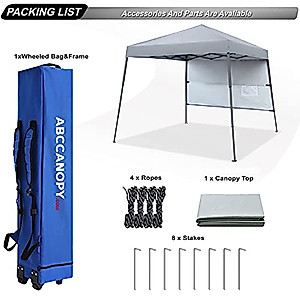 ABCCANOPY Stable Pop Up Beach Tent with Backpack Bag, 8 x 8 ft Base / 6 x 6 ft Top, Gray
