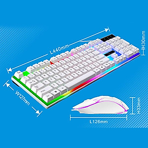 Arinda Wired Gaming Keyboard and Mouse Set Colorful LED Backlit USB Gaming Keyboard Mouse for Laptop PC Gamers