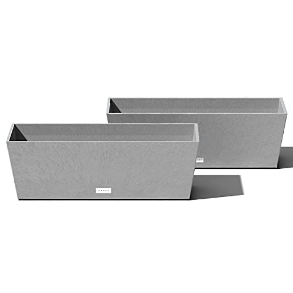 Veradek Pure Series Window Box Planter - Long Rectangular Planter for Indoor or Outdoor Windowsill/Balcony | Durable All-Weather Use with Drainage Holes | Modern Decor for Herbs, Small Plants, Flowers