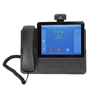 Smart Video IP Phone for Android, WiFiBluetooth VoIP Landline Telephone with 8inch 1024x768 IPS Touch Screen, 2MP Camera Video HD Call for Business Home Desktop