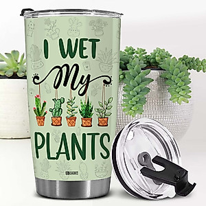 BECHUSKY Plant Lover Gifts for Women, Plant Gifts, I Wet My Plants Tumbler, Plant Mom Tumbler, Plant Tumbler For Plant Lovers, Plant Mom Gifts, Cool Plant Gifts, Woman Mothers Day, Tumbler Coffee 20OZ