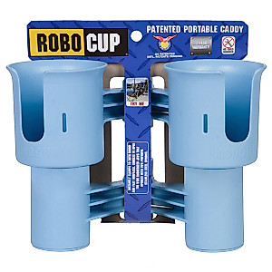 ROBOCUP, (Light Blue EZ-Spring), Best Cup Holder for Drinks, Fishing Rod/Pole, Boat, Beach Chair, Golf Cart, Wheelchair, Walker, Drum Sticks, Microphone Stand