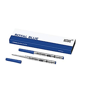 Montblanc Ballpoint Pen Refills (M) Royal Blue 124493 – Refill Cartridges with a Medium Tip for Montblanc Ball Pens – 2 x Blue Ballpoint Refills