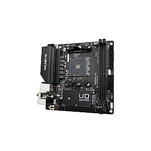 Gigabyte A520I AC & Thermaltake Core V1 SPCC Mini ITX Cube Gaming Computer Case Chassis, Interchangeable Side Panels, Black Edition, CA-1B8-00S1WN-00