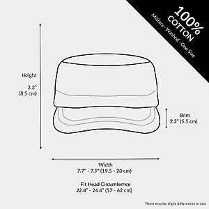 The Hat Depot Cadet Military Army Baseball Cap Tie Dye & Washed Cotton Basic & Distressed Cadet Brushed Cotton Cap (1. Basic - Black)