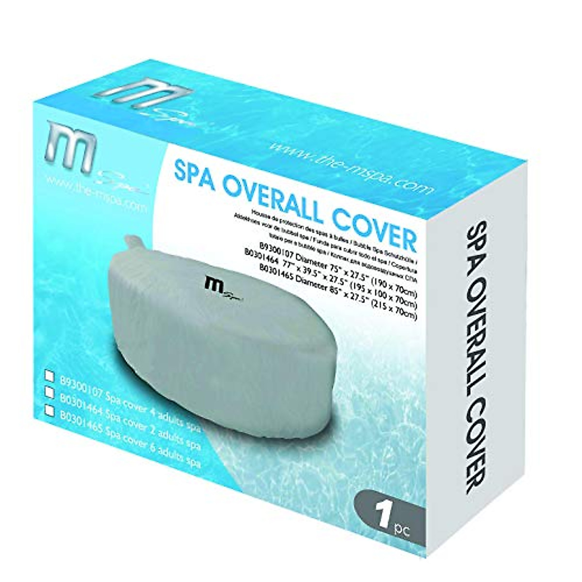 MSPAUK B0302925 Mspa 6 Person Hot Tub Cover Cap Waterproof UV & Weather Resistant Overall Outdoor Garden Protection of Bubble Spa, Grey
