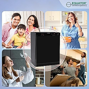 Equator-Europe 24" Built in 14 place Dishwasher with 8 Wash Programs (Black)