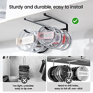 GardTok Tumbler Lid Organizer, Space Saving Cup Lid Organizer for Yeti/Stanley/Simple Modern Cup Accessories, Tumbler Lid Storage Hook, Cup Lid Holder for Kitchen Cabinets and Countertops