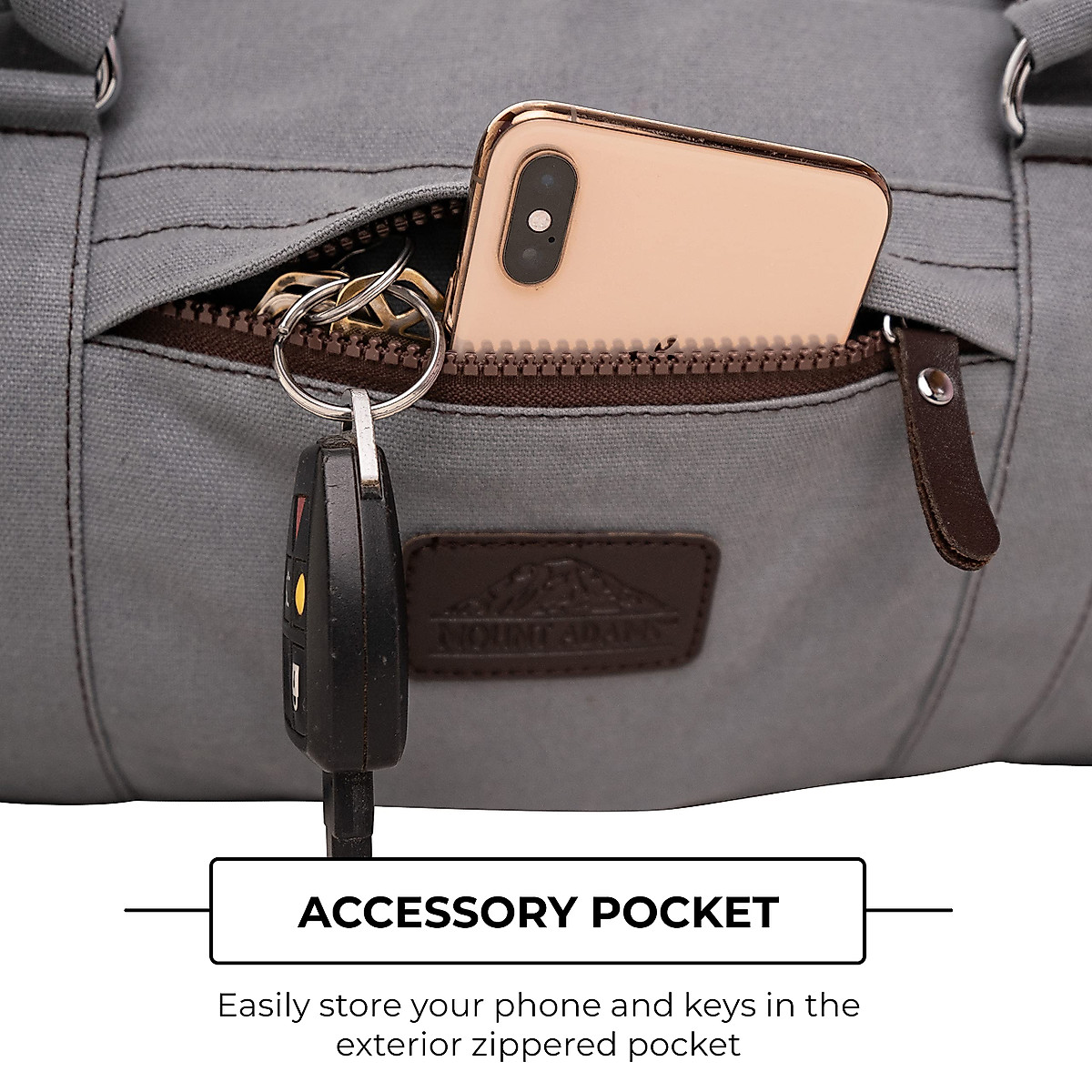 Mount Adams XL Yoga Mat Bag, 26" x 10" x 10", Extra Large Yoga Mat Carrier, Fitness Bag for Exercise Mat, Block, Straps, and Blanket, Canvas Gym Duffle Bag for Workout Accessories, Gray