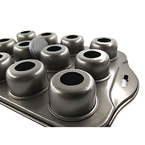 DEVILMAYCARE Removable Bottom Round Mini Muffin Pans 12 Holes Non-stick Cake Mold for Cake Chocolate Egg tart ＆ Others Bake Food