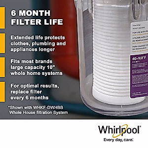 Whirlpool Whole House Large Capacity Sediment Filter WHKF-GD25BB, NSF Certified 25 Micron Filtration, 6-Month Filter Life, Protects Dishwasher, Laundry Machines and other Water Appliances