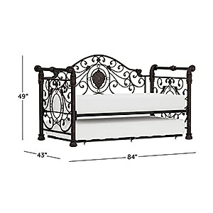 Hillsdale Mercer Metal Sleigh Daybed with Suspension Deck and Trundle in Brown