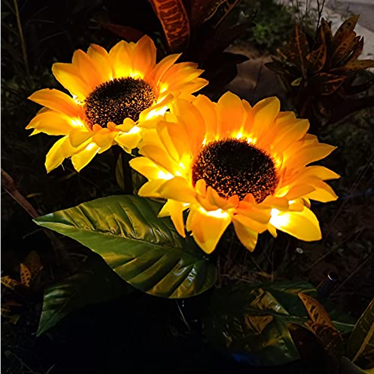 Solar Lights Outdoor Garden, LED Solar Powered Sunflower Pendant Light, Solar Sunflower Lights Decorative Outdoor for Garden Patio Porch Backyard (2)