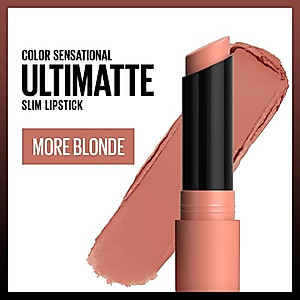 Maybelline Color Sensational Ultimatte Matte Lipstick, Non-Drying, Intense Color Pigment, More Blonde, Sandy Nude, 1 Count