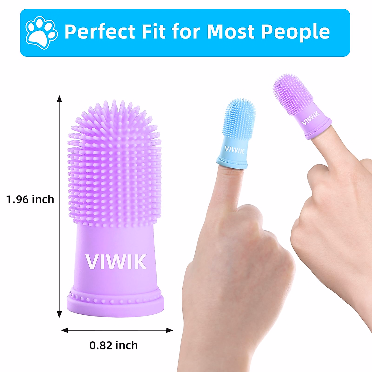 VIWIK 4Pack Dog Toothbrush Dog Tooth Brushing Kit, Cat Finger Toothbrush for Dogs Small Breed, Medium Large Dogs, Puppy Toothbrush for Dog Teeth Cleaning & Dental Care, Pet Finger Toothbrush Kit