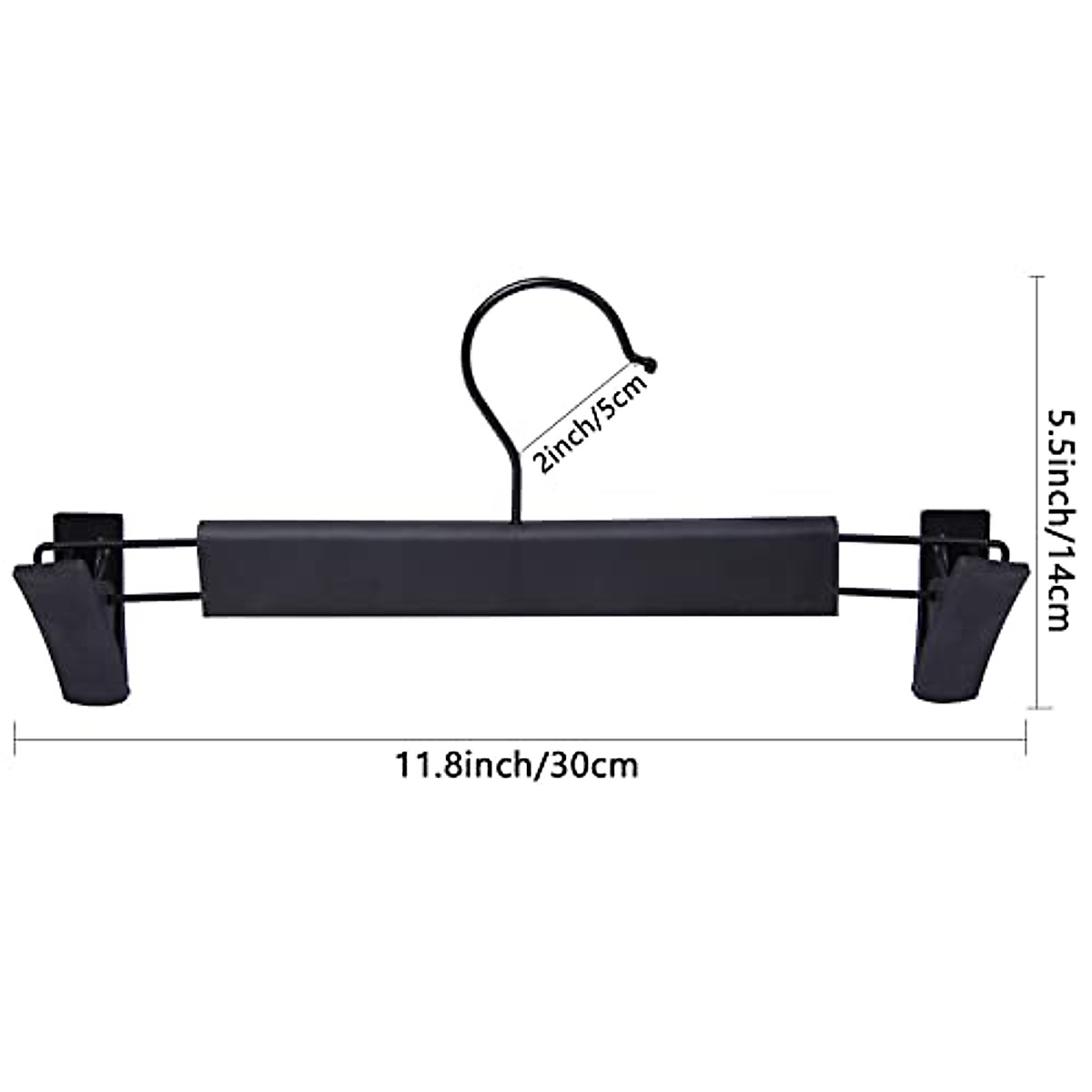 NORTHERN BROTHERS Black Pant Hangers,30Pack Plastic Pants Hangers Skirt Hangers with Clips Jean Hangers Bulk Hangers for Pants