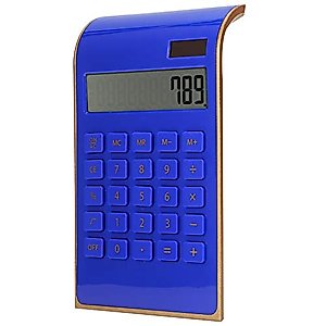 Kadimendium Financial Calculator, Solar Basic Calculator LCD Display Ultra Thin Solar Power Calculator Various Financial calculations for Financial Officer(Blue)