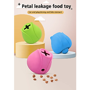 Dxmnoly Dog Treat Ball Food Dispensing Toys, Soft Rubber Chewers Treats Stuffable Dog Toys, Tumbler Leaking Ball Dog Toys for Teeth Cleaning and Food Leakage for Small Medium Large Dogs