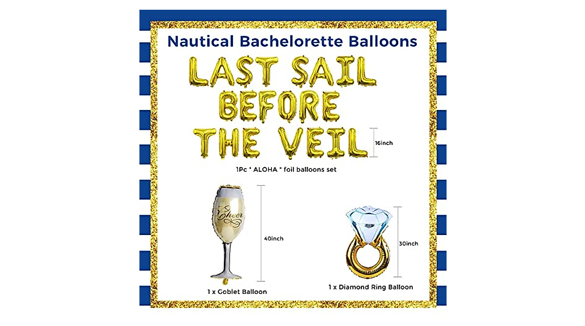 Nautical Bachelorette Party Decor Kit - Last Sail Before The Veil