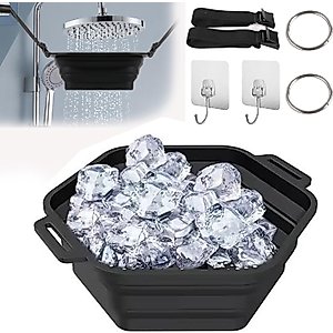 Arctic Ice Shower Kit for Recovery, Portable Quick Ice Bath Tub Mini, Foldable Silicone Ice Shower Bath Bucket
