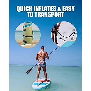 HIGHPI Inflatable Stand Up Paddle Board 11'x33''x6'' Premium SUP W Accessories & Backpack, Wide Stance, Surf Control, Non-Slip Deck, Leash, Paddle and Pump, Standing Boat for Youth & Adult
