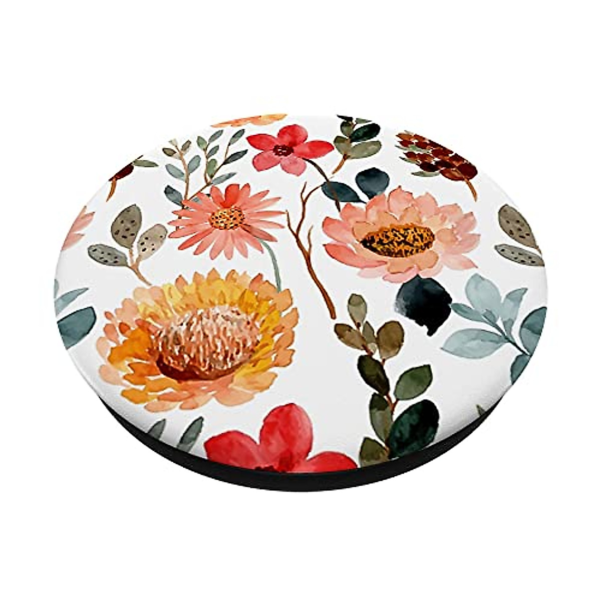 Cute Colorful Garden Botanical Watercolor Floral Pattern PopSockets Swappable PopGrip