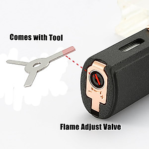 420 Carbon Steel 𝐂𝐮𝐭𝐭𝐞𝐫 and Lighter Set, Built-in 𝐏𝐮𝐧𝐜𝐡, Triple Jet Flame Butane Torch Lighter, Refillable Windproof Gas Lighter. Black. (Sold Without Gas)