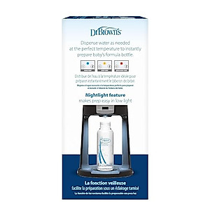 Dr. Brown's Insta-Prep Warm Water Dispenser to Instantly Prepare Baby’s Formula Bottle,Large Capacity Glass Tank with 3 Temperature Settings,Black