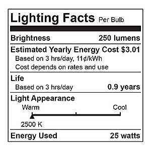 GE 45144 25-Watt Crystal Clear Tubular T10 1CD Light Bulb, 1 Count (Pack of 1)